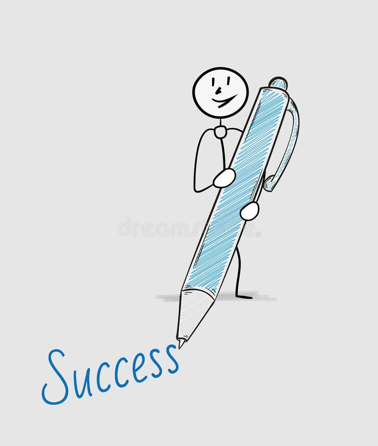 Success text and pen stock illustration. Illustration of contract ...