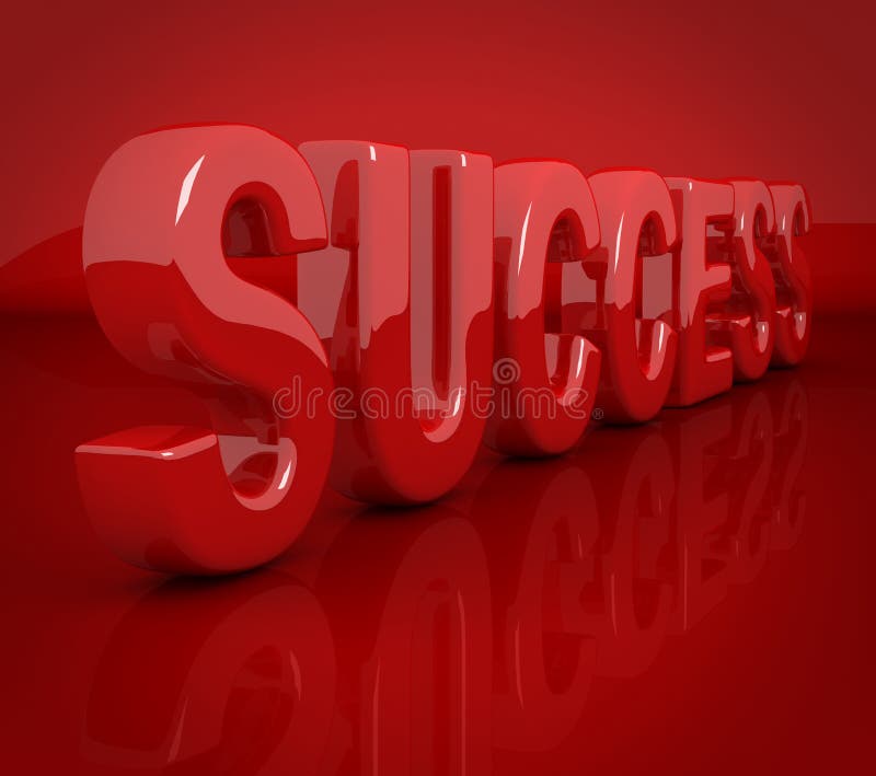 Success Text on Red Background Stock Illustration - Illustration of ...