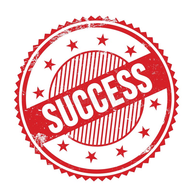SUCCESS Text Written on Red Grungy Round Stamp Stock Illustration ...