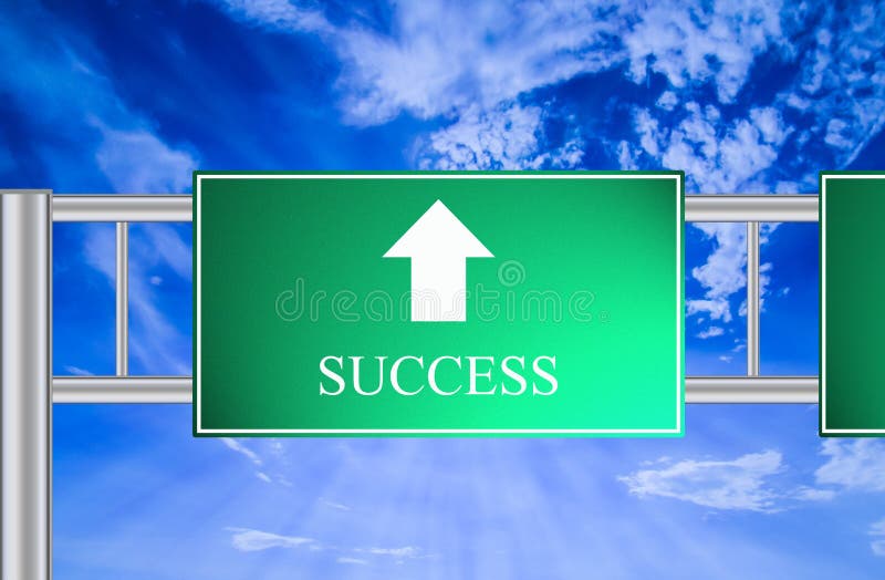 Success Traffic Sign with Blue Sky Stock Image - Image of roadsign ...