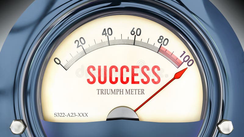 Success and Triumph Meter that is Hitting a Full Scale, Showing a Very ...