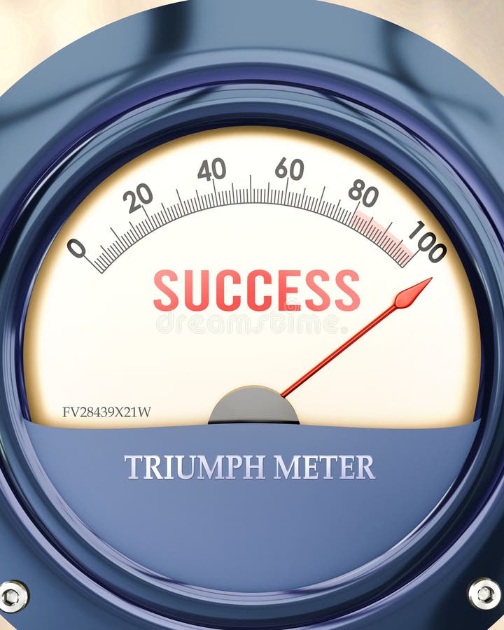 Success and Triumph Meter that is Hitting a Full Scale, Showing a Very ...