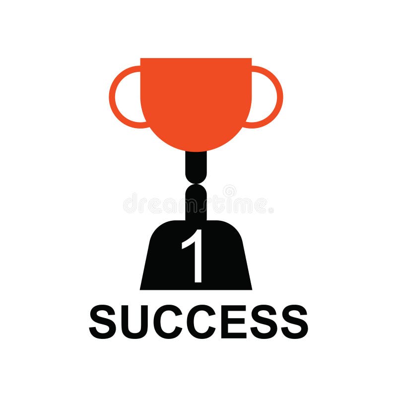 Success Trophy for People Win, Vector Illustration. Business ...
