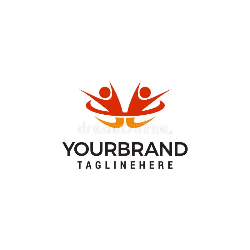 Two People With Hand Together Logo Design Stock Vector - Illustration ...