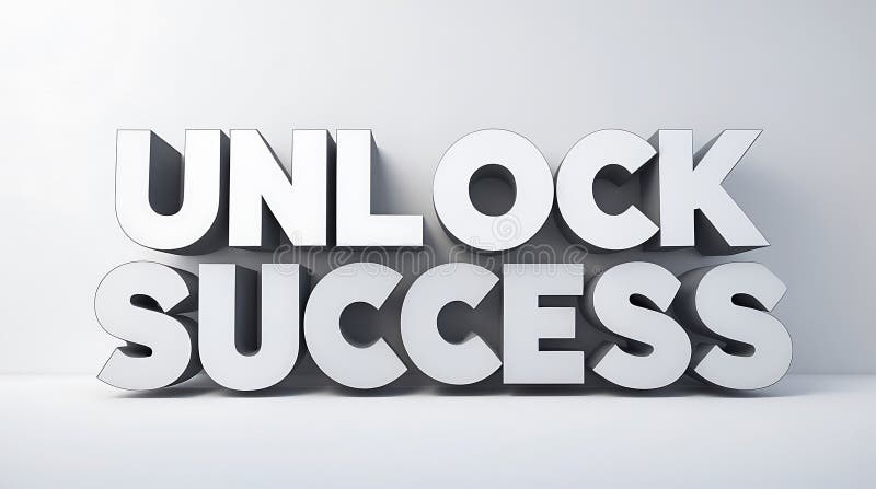 Success Unlocked with Bold Typography and Clean Design Stock ...
