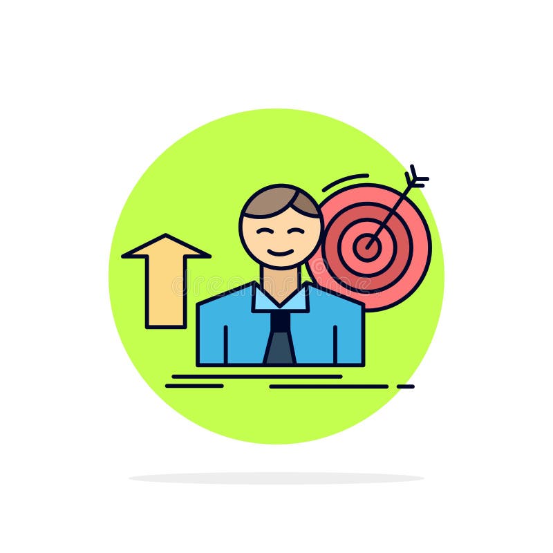 Success, User, Target, Achieve, Growth Flat Color Icon Vector Stock ...