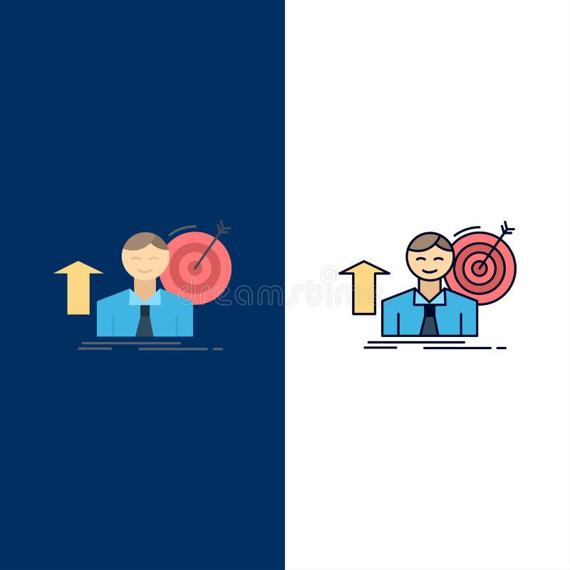 Success, User, Target, Achieve, Growth Flat Color Icon Vector Stock ...