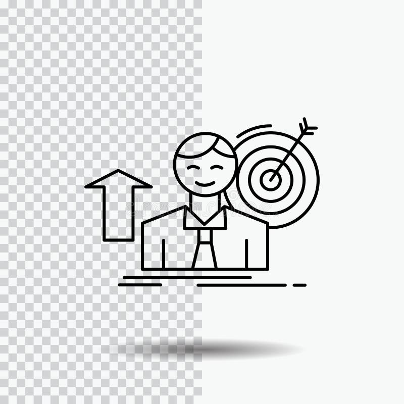 Success, User, Target, Achieve, Growth Line Icon on Transparent ...