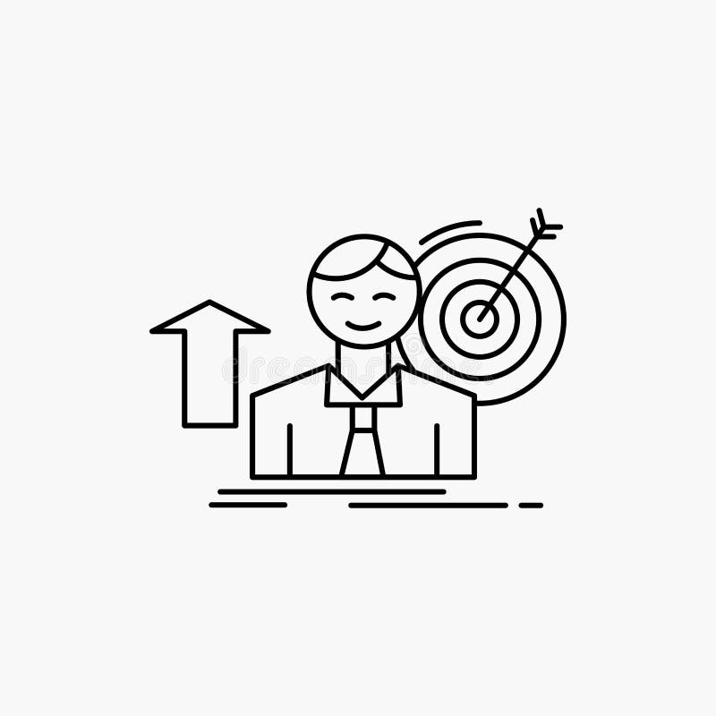 Success, User, Target, Achieve, Growth Line Icon. Vector Isolated ...
