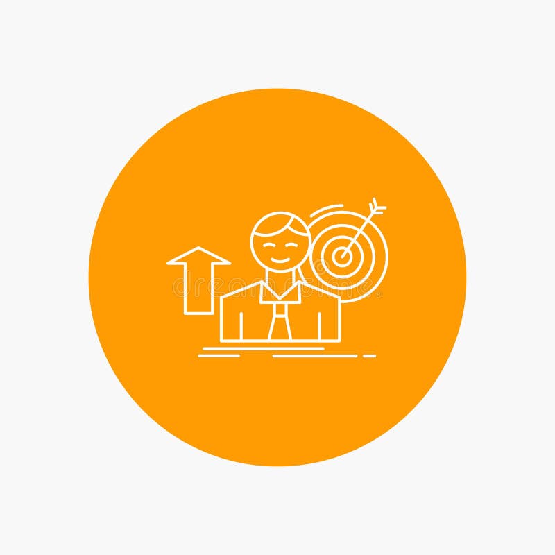 Success, User, Target, Achieve, Growth White Line Icon in Circle ...