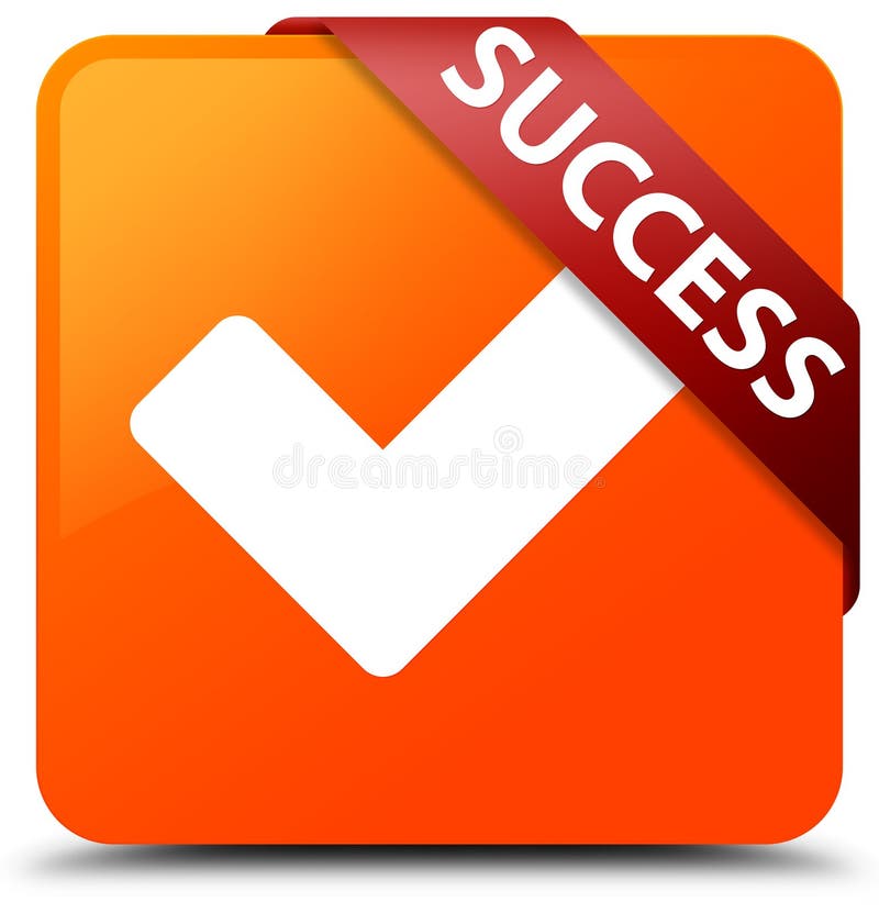 Success (validate Icon) Orange Square Button Red Ribbon in Corner Stock ...