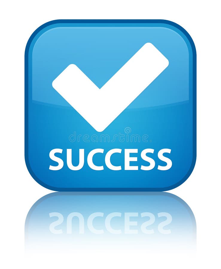 Success (validate Icon) Special Cyan Blue Square Button Stock ...