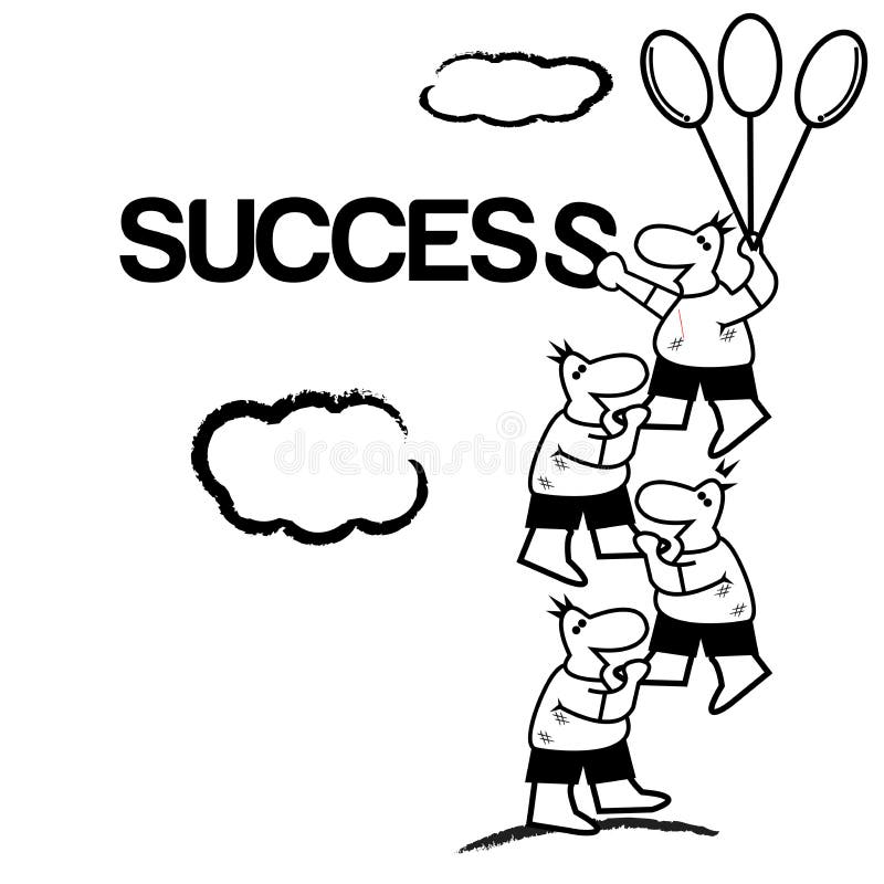 Success Vector Cartoon Illustration Art. Illustration in Vector Format ...