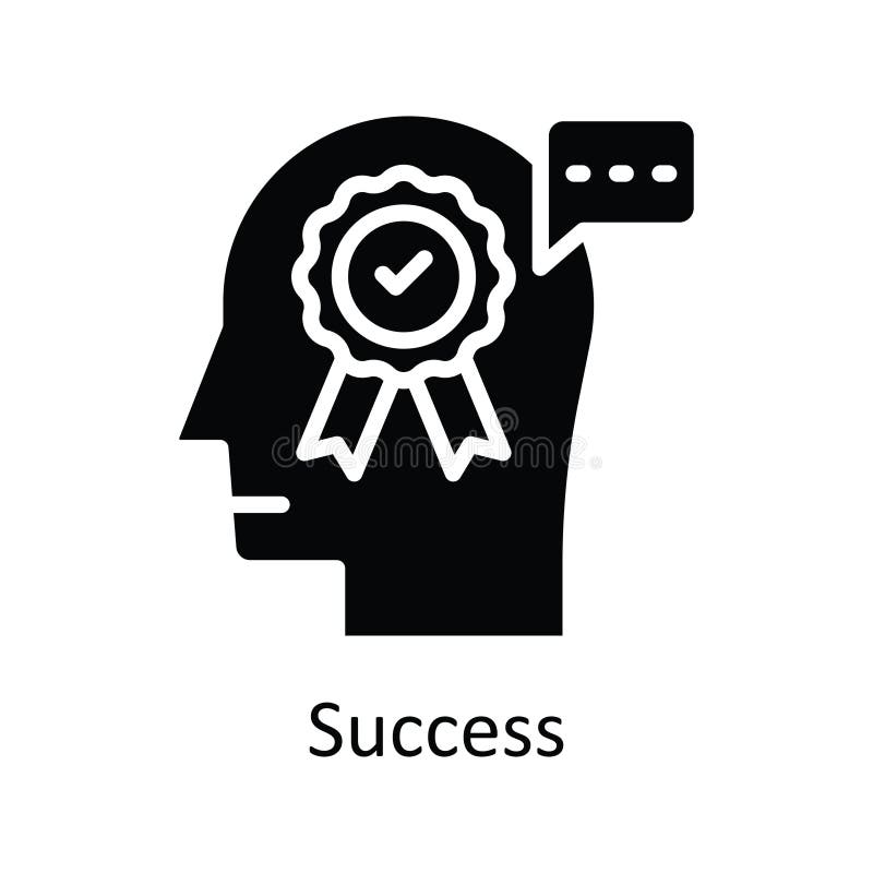 Success Vector Solid Icon Design Illustration. Human Mentality Symbol ...