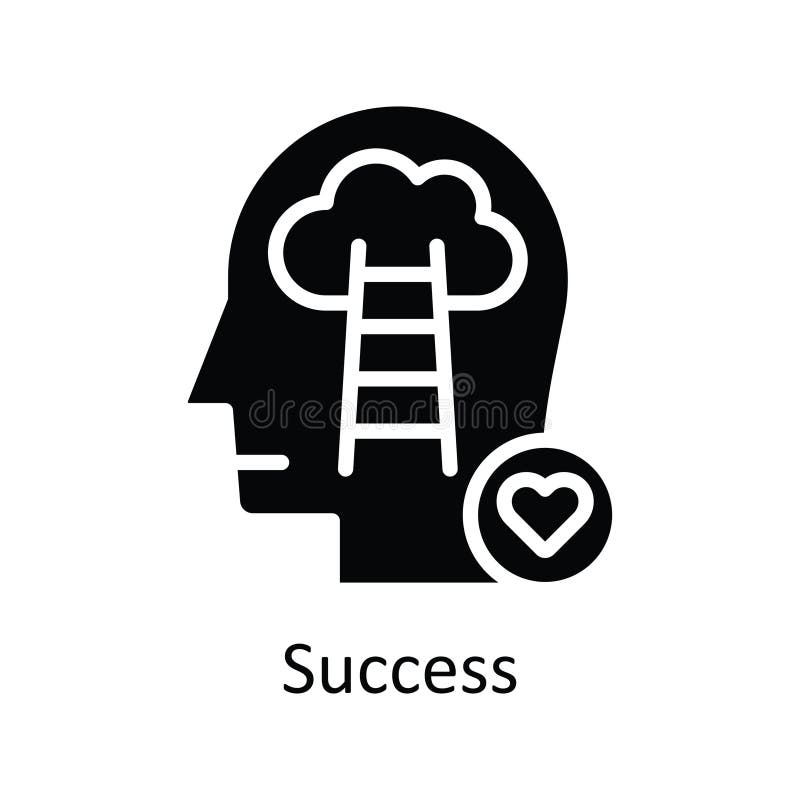 Success Vector Solid Icon Design Illustration. Human Mentality Symbol ...
