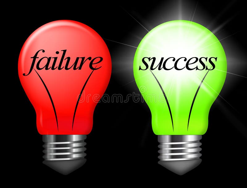 Success Vs Failure Concept Light Depicts Achievement Versus Problems ...