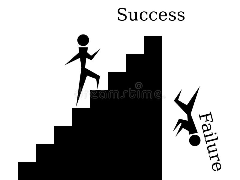 Success vs Failure stock illustration. Illustration of figures - 31197772