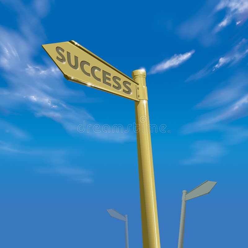 Success Way Blue Sky 01 stock illustration. Illustration of route ...