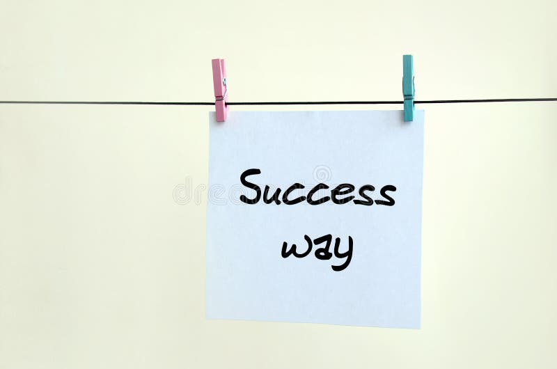 Success Way. Note is Written on a White Sticker that Hangs with Stock ...