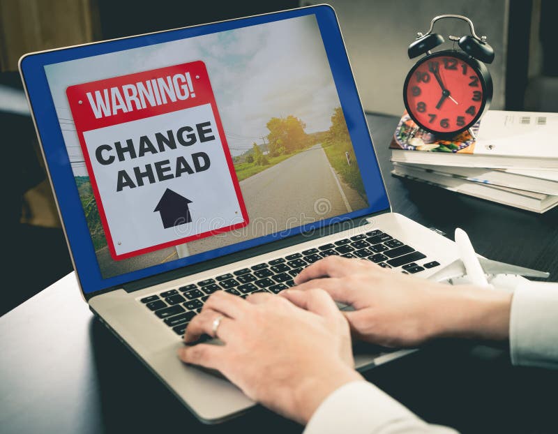 Success this Way Signage on Computer Stock Image - Image of direction ...