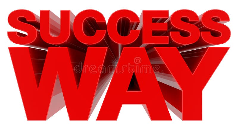 SUCCESS WAY Word on White Background 3d Rendering Stock Illustration ...