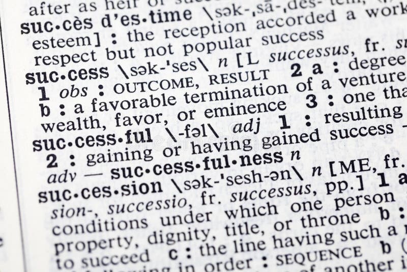Success Wealth Successful Result Page Dictionary Stock Image - Image of ...