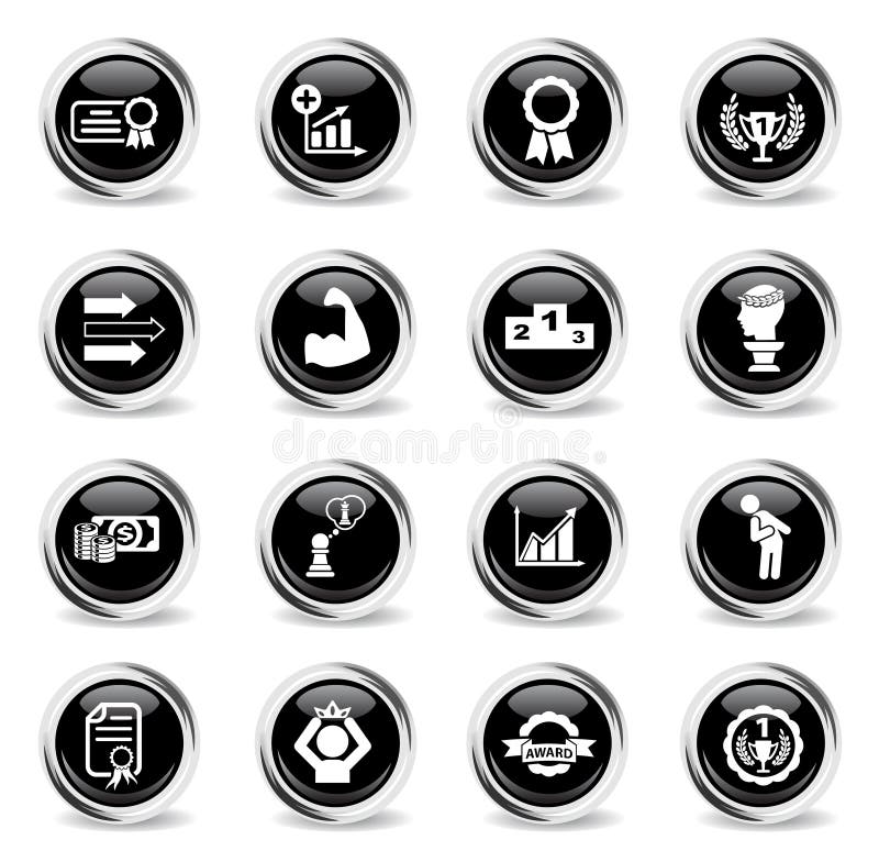 Success icon set stock vector. Illustration of round - 126270047