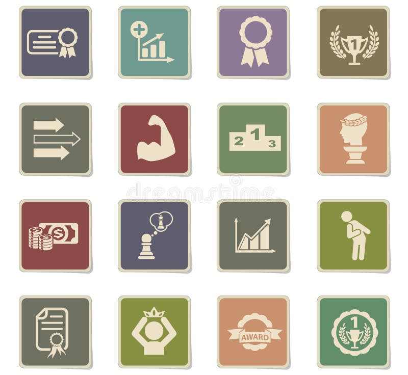Success icon set stock vector. Illustration of sticker - 121860657