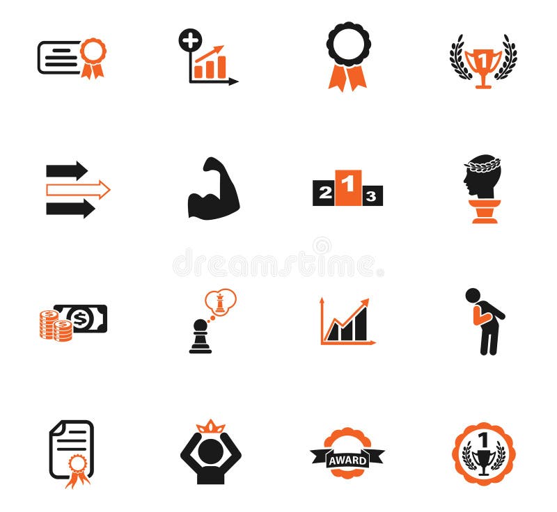 Success icon set stock vector. Illustration of dream - 123417118
