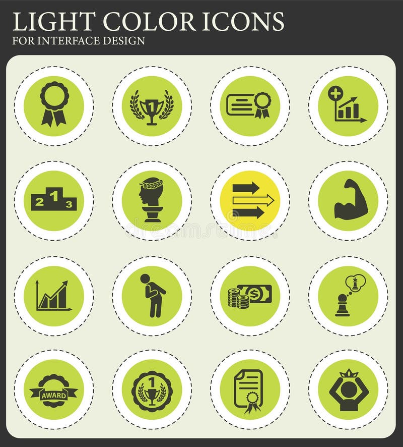Success icon set stock vector. Illustration of glory - 154986499