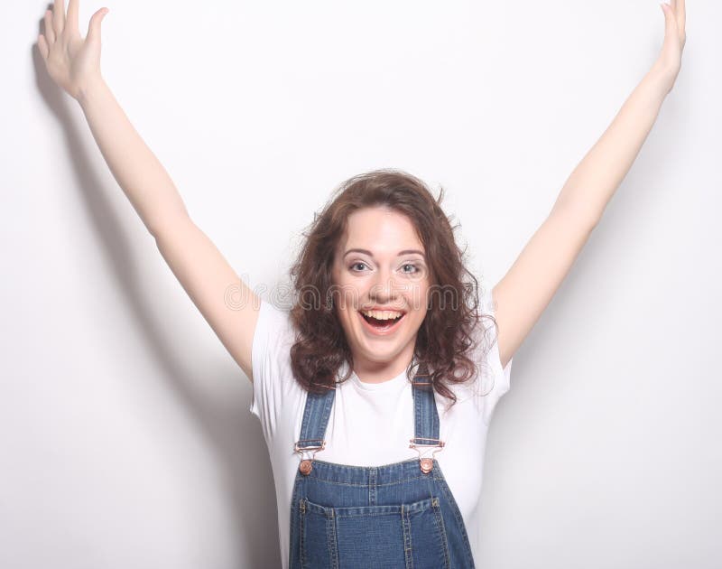 Success Woman Happy Ecstatic Celebrating Being a Winner. Stock Photo ...