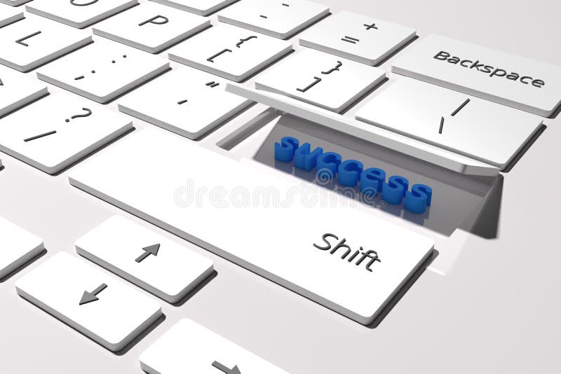 Success Word Behind Enter Key Keyboard Stock Illustration ...