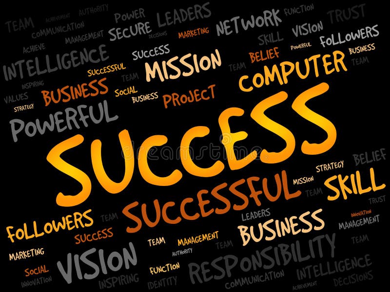 SUCCESS word cloud stock illustration. Illustration of energy - 199965518
