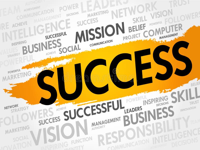 SUCCESS word cloud stock illustration. Illustration of progress - 200396102