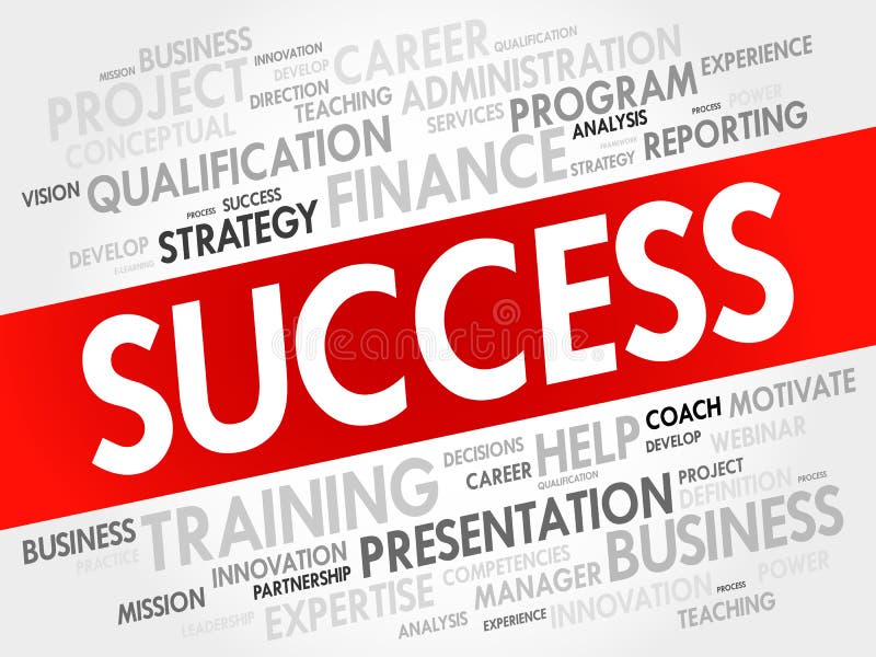 Success word cloud collage stock illustration. Illustration of ...