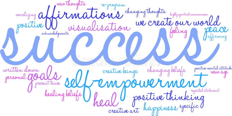 Success Word Cloud stock vector. Illustration of positive - 65105637