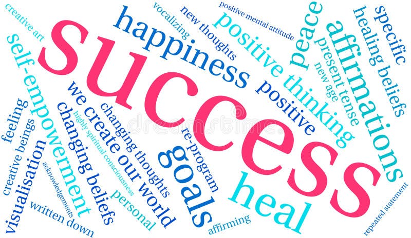 Success Word Cloud stock illustration. Illustration of happiness ...