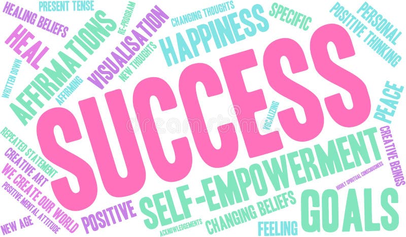 Success Word Cloud stock vector. Illustration of positive - 65105637