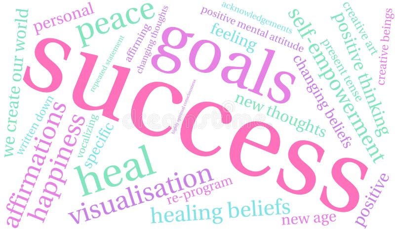 Success Word Cloud stock illustration. Illustration of happiness ...
