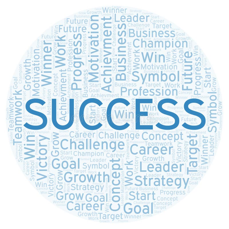 Success word cloud. stock illustration. Illustration of collage - 128512533