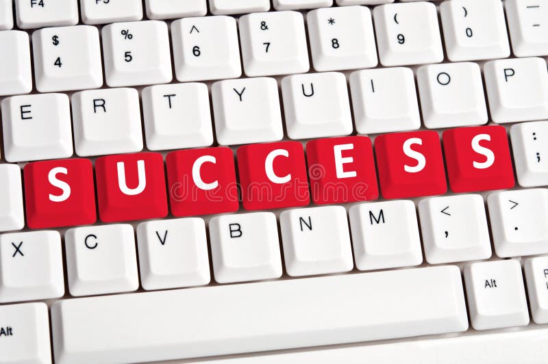 Golden keyboard of success stock photo. Image of successful - 4548038