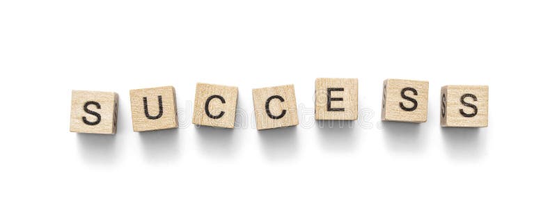 Success Word Letters on Wooden Cubes Stock Image - Image of development ...