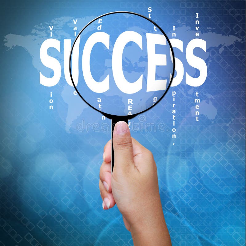 Success, Word in Magnifying Glass Stock Illustration - Illustration of ...