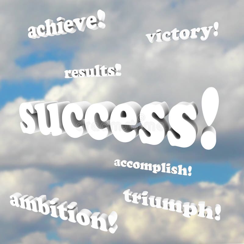 Success Words - Victory, Ambition Stock Illustration - Illustration of ...