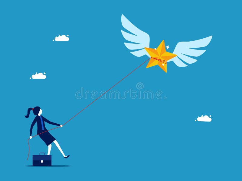 Success at Work. Businessman Pulling Stars Stock Vector - Illustration ...