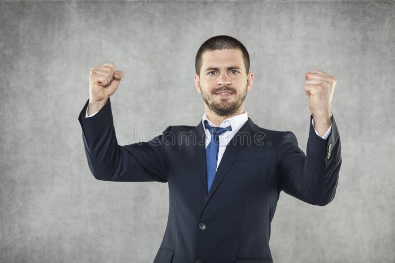 Business Man Celebrating His Success Stock Photo - Image of good ...