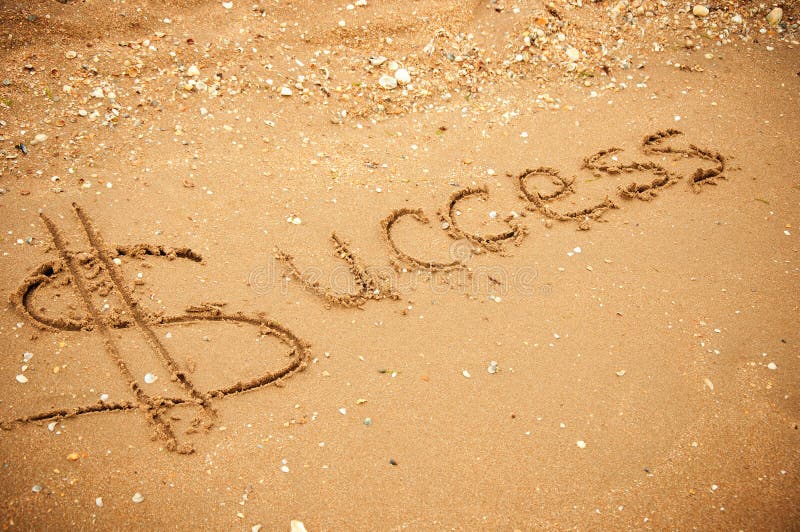 Success Written in the Sand Stock Photo - Image of beach, nature: 77016604