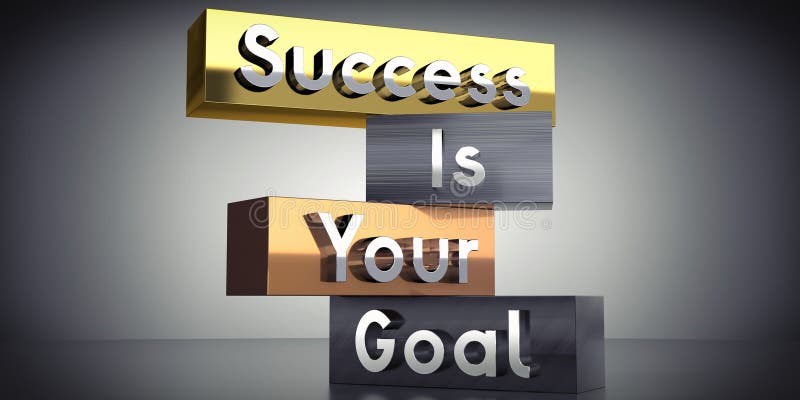 Success, is, Your, Goal - Words on Metal Blocks Stock Illustration ...