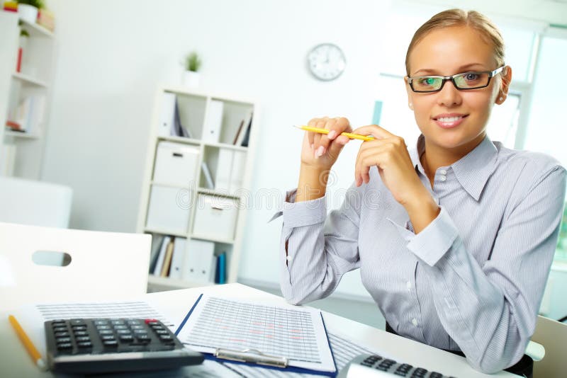 Successful accountant stock image. Image of document - 23780759