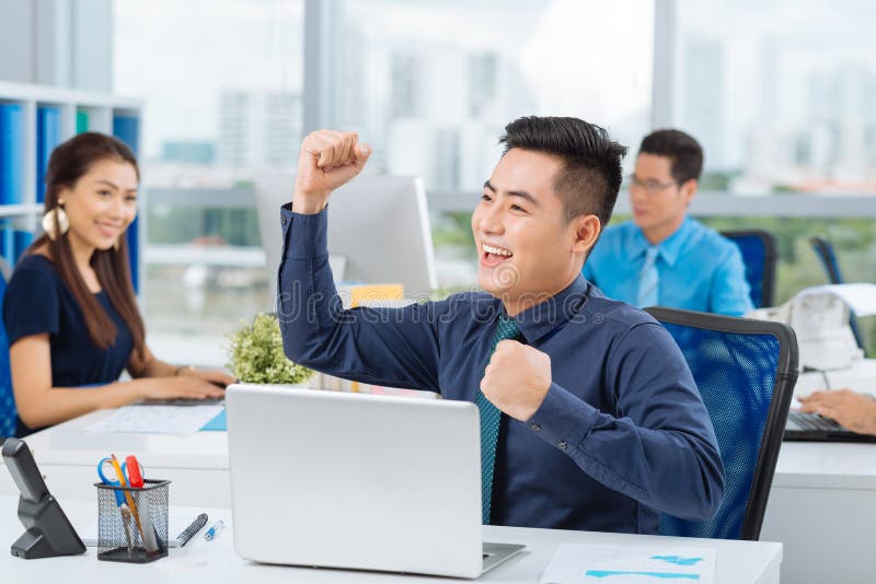 Asian Manager Engineer with Hardhat,work Outside Industry,use Digital ...